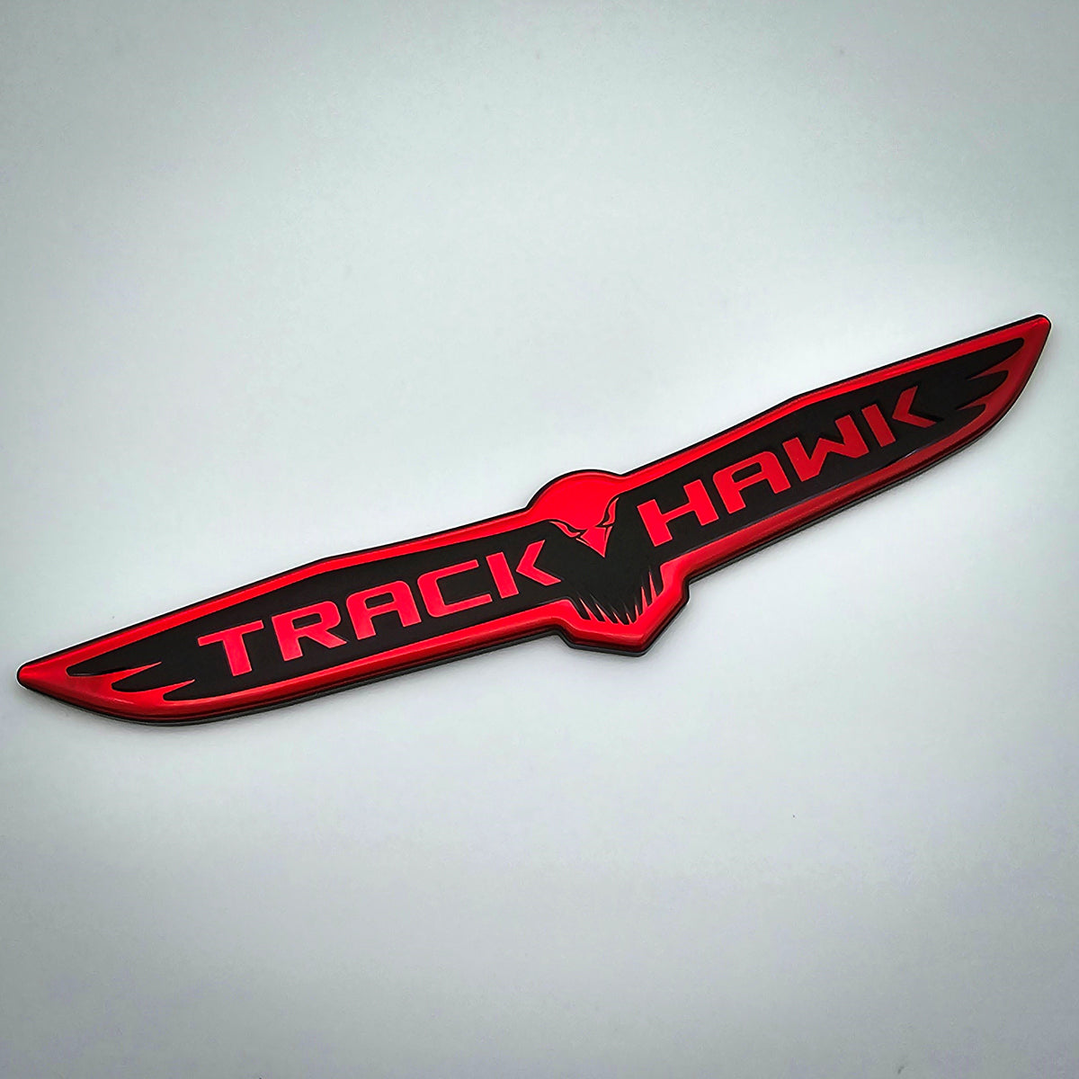 "Matte Black Trackhawk" Trunk Badge – ReBadge Design and Graphics