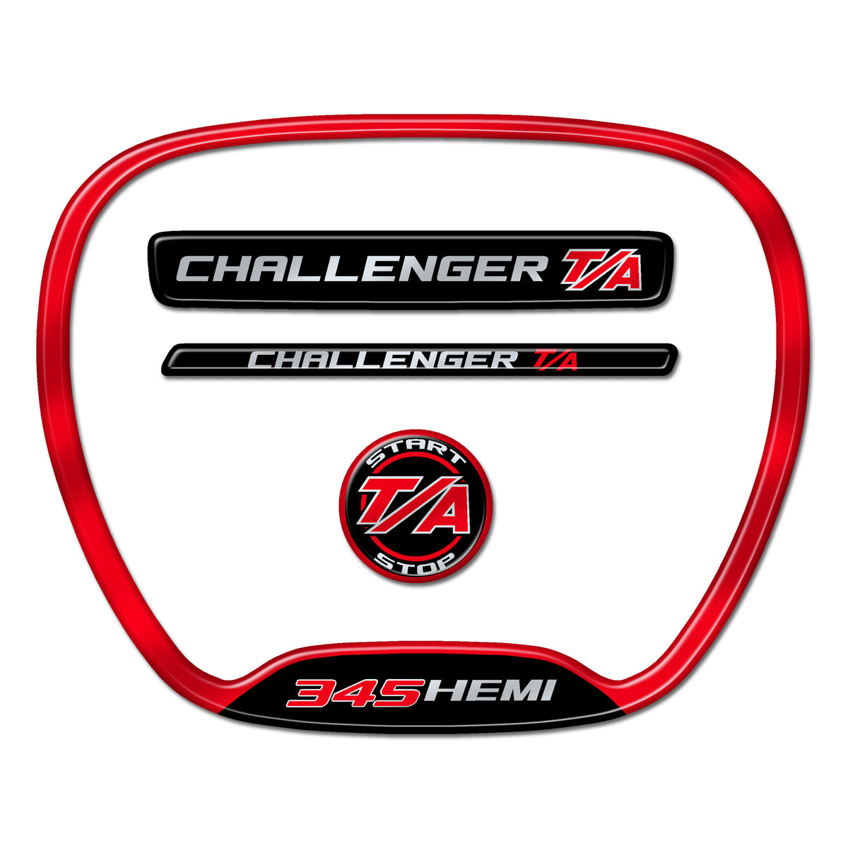 "Challenger T/A 345" Themed 4-Piece Set – ReBadge Design and Graphics
